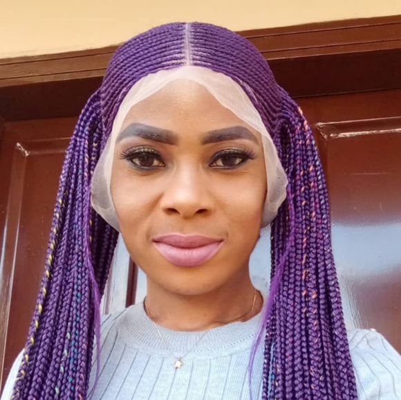 D.GLITTERZ | Hair | African Braided Two Ponytail Conrow Wig On Full ...